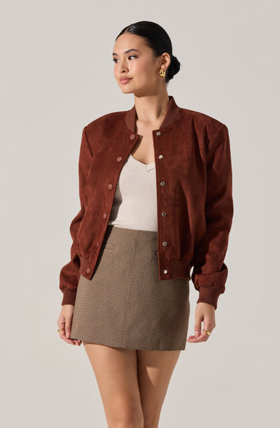 ASTR THE LABEL ASTR the Label Olenna Faux Suede Bomber Jacket